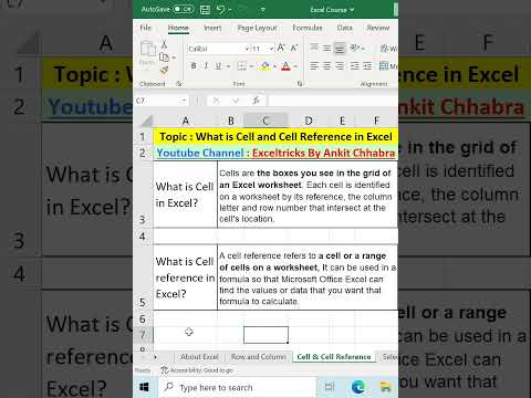 What is Cell and Cell Reference in Excel?