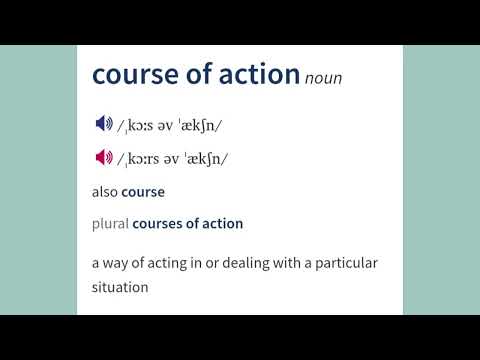 English Vocabulary: course of action