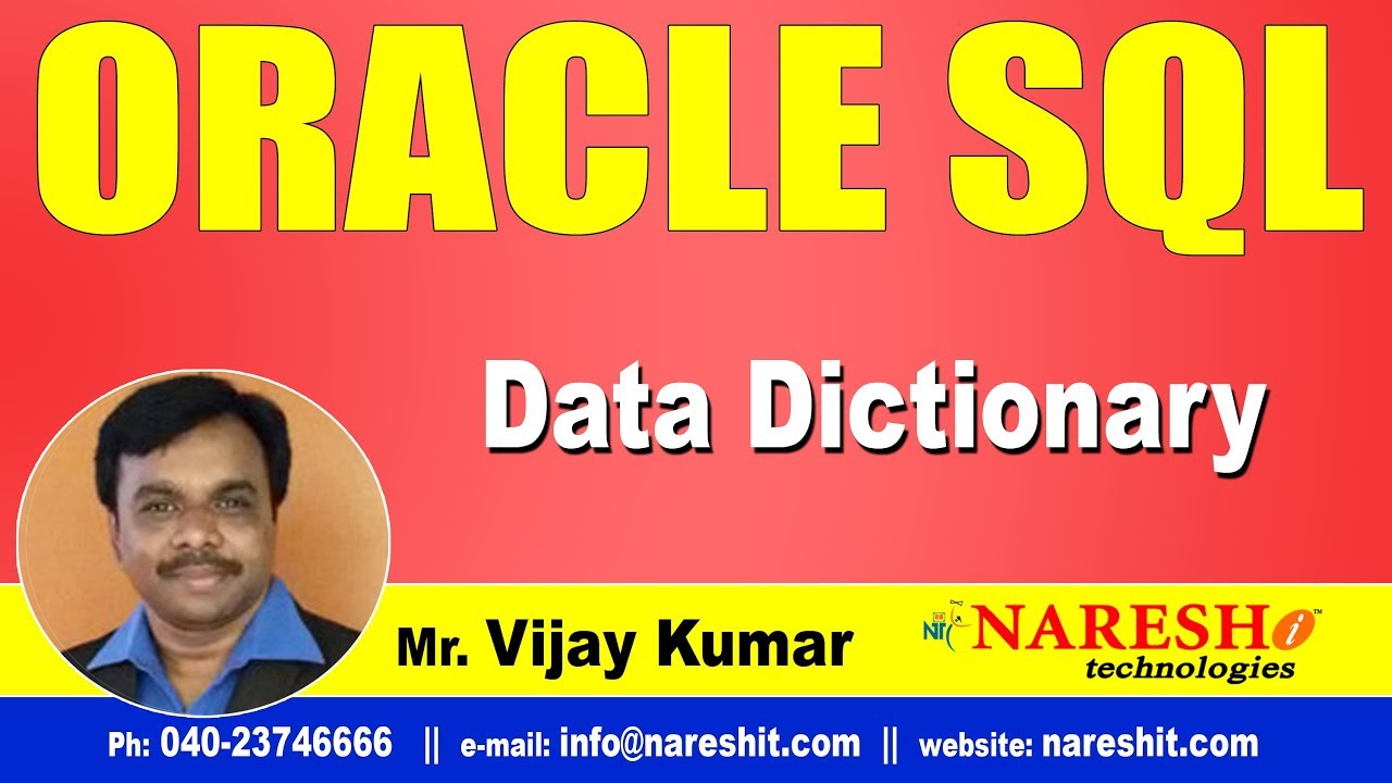 Data Dictionary in Oracle | Oracle SQL Tutorial Videos | Mr.Vijay Kumar