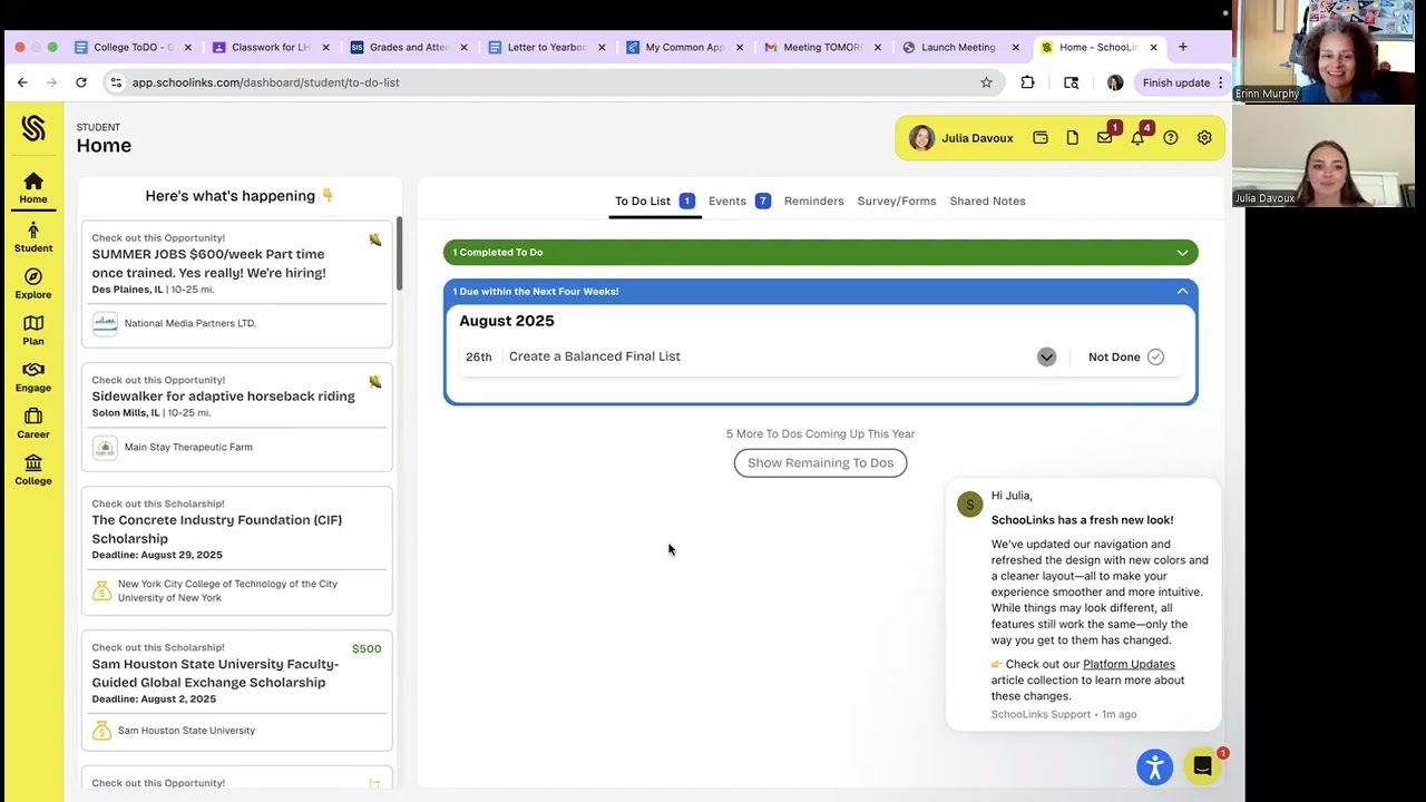 Access your unofficial transcript in SchooLinks
