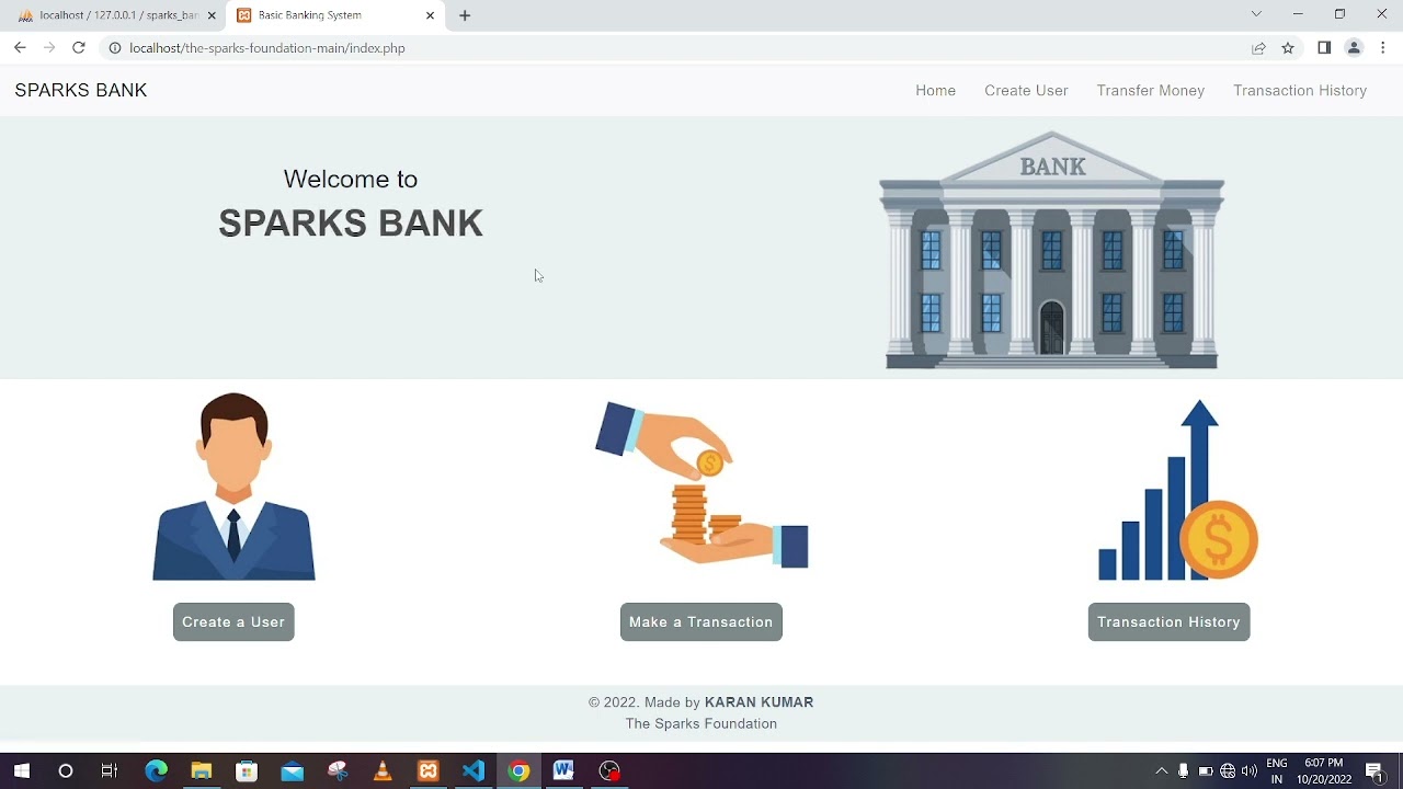 The Sparks Foundation #Task-1 Basic Banking System