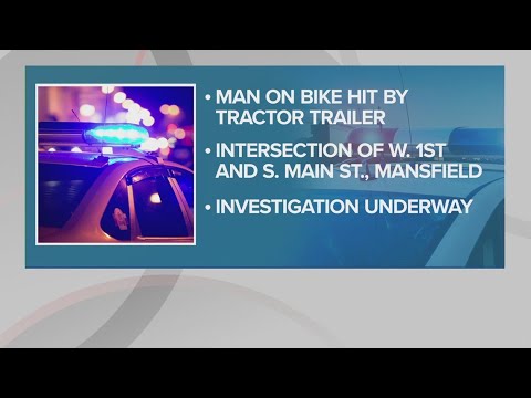 1 dead after bicycle collides with tractor-trailer in Mansfield