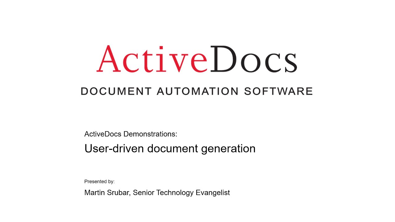 ActiveDocs - User driven document generation