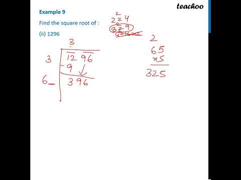 Example 9 (ii) - Find the square root of 1296 (By Division Method) - Teachoo