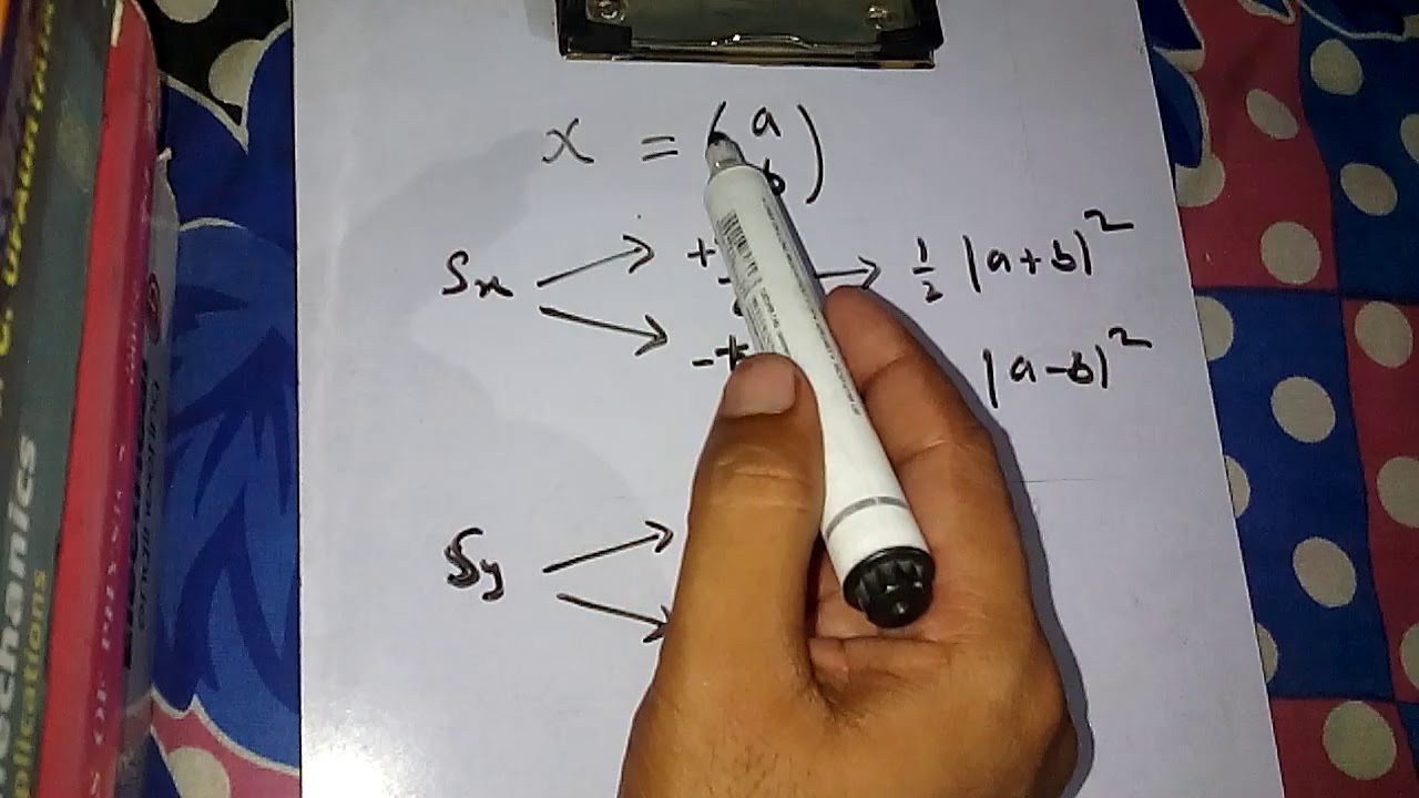 Spin state of a particle with spin half