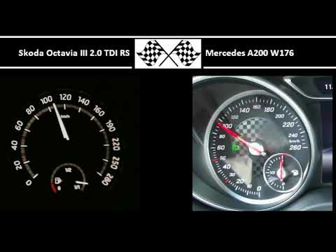 Skoda Octavia III 2.0 TDI RS VS. Mercedes A200 W176 - Acceleration 0-100km/h
