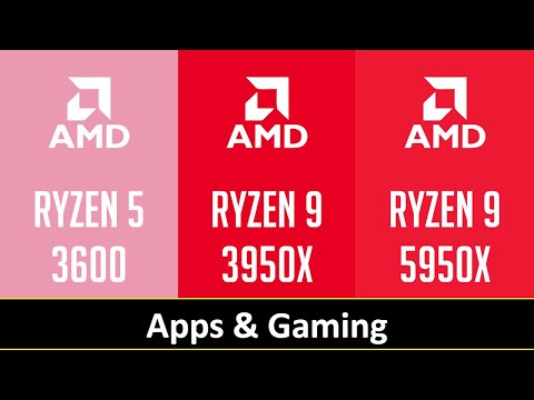 RYZEN 5 3600 vs RYZEN 9 3950X vs RYZEN 9 5950X - Apps & Gaming
