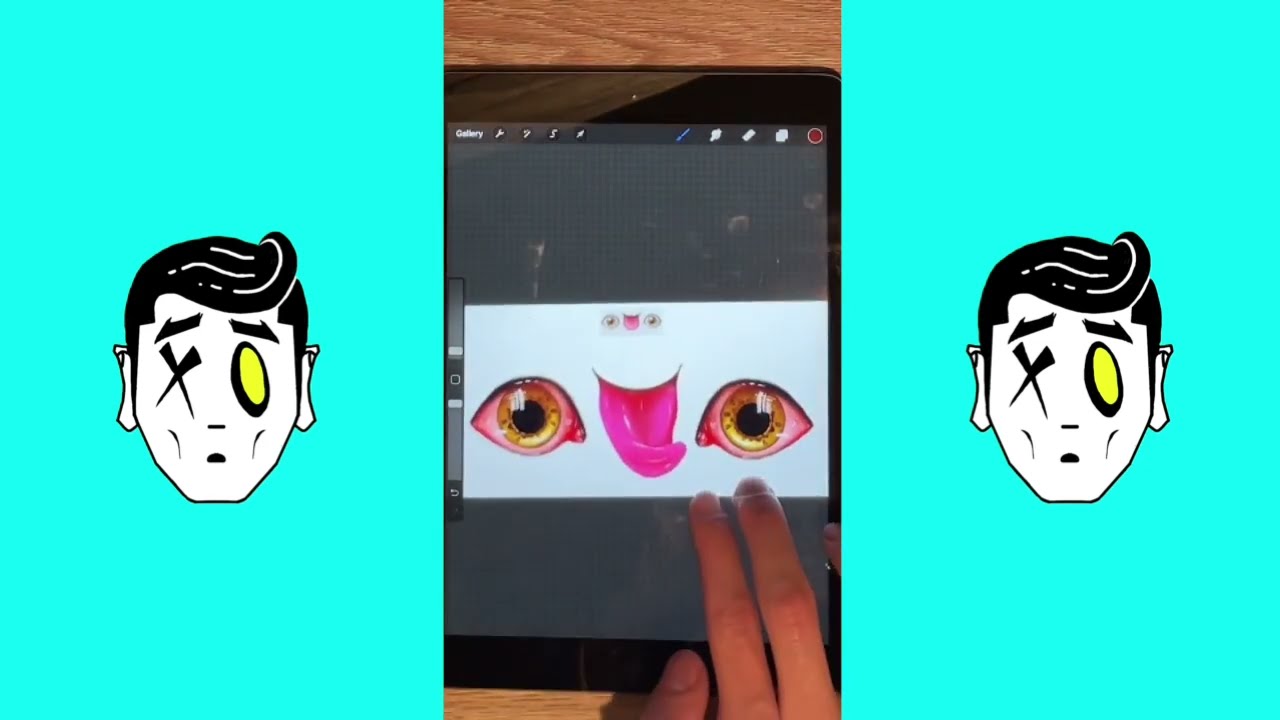 Realistic Eye Lip Eye Emoji Drawing - Nightmare Fuel