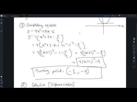 Different Ways to find a turning point of a Quadratic Curve