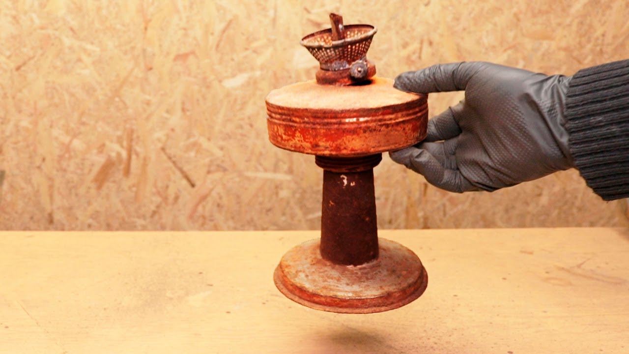 Rusty Antique Kerosene Lamp Restoration