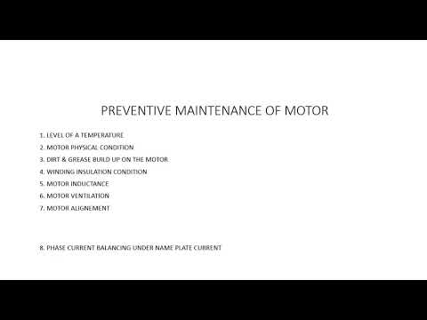 PREVENTIVE MAINTENANCE OF MOTOR