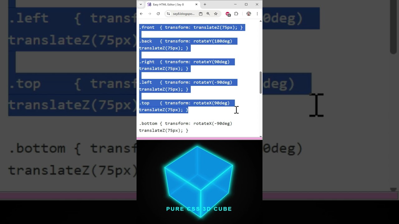3D Cube Animation with Pure CSS