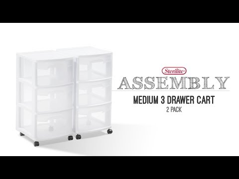 Sterilite 3 Drawer Cart Assembly
