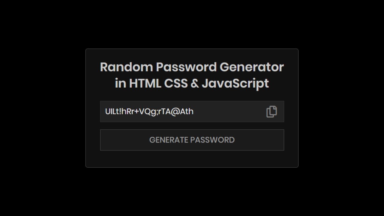 Random Password Generator App in HTML CSS & JavaScript | CodingNepal