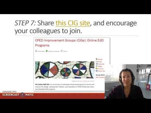 Online EdD Programs CPED Improvement Group - Getting Started Guide