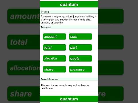 quantum, Thesaurus, Synonyms, Vocabulary Development, English Practice for Fluency #shorts