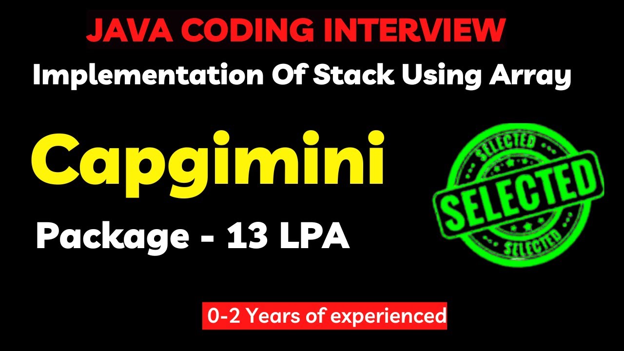 Implementation Of Stack Using Array | Most Important Coding Questions For Tcs, Infosys, Capgemini