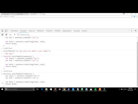 Javascript function practice: Only bold text