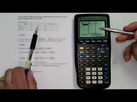 Sample Mean, Standard Deviation and Variance From Data in a Frequency Table with a TI-83 Plus