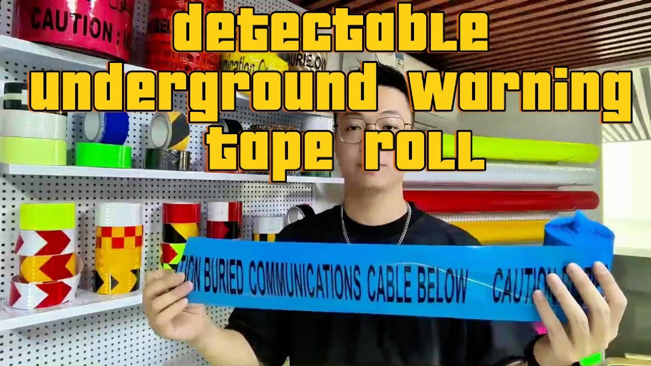 Detectable underground marker tape,detectable underground utility tape,buried electric tracer tape