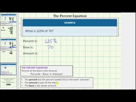 Use a Percent Equation to Solve for an Amount or Part of a Whole