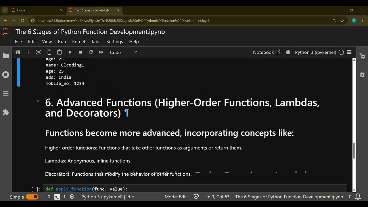 The 6 Stages of Python Functions Development