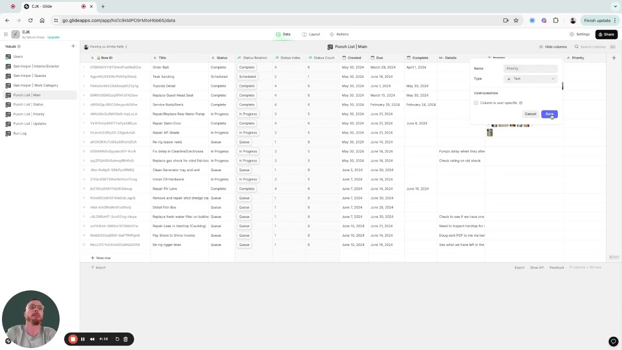 Creating Single or Multi Select Fields in a Glide Table