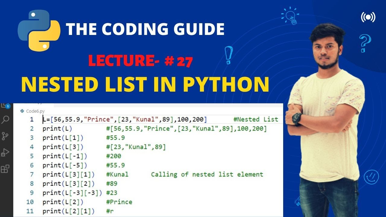 NESTED LIST IN PYTHON | INDEXING OF NESTED LIST | Python Tutorials For Beginners