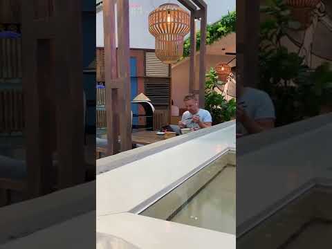 Robot waiter in Vietnamese restaurant in Singapore