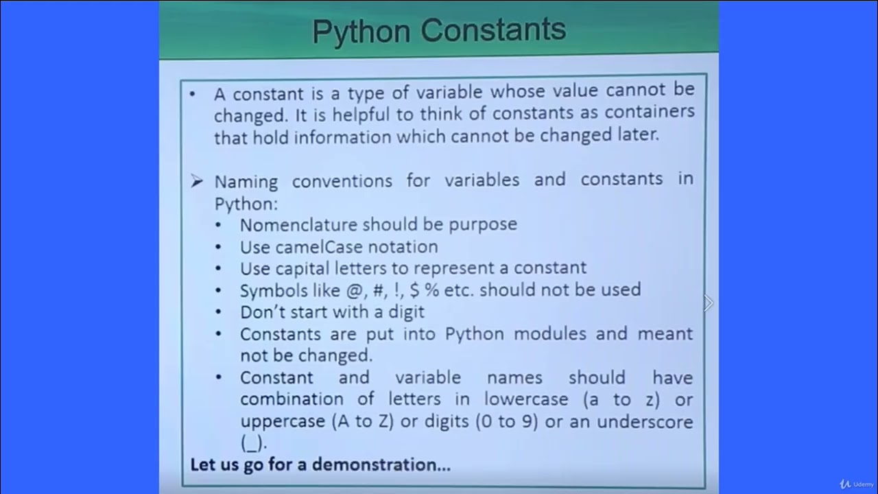 002 Tutorial 2  Python Variables And Constants