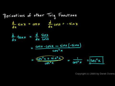 Calculus 3.08c - Derivatives of other Trig Functions