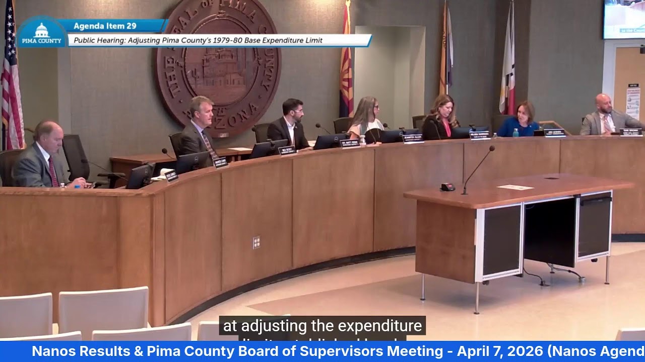 Nanos Results & Pima County Board of Supervisors Meeting - April 21, 2026 (Nanos Agenda item #38)