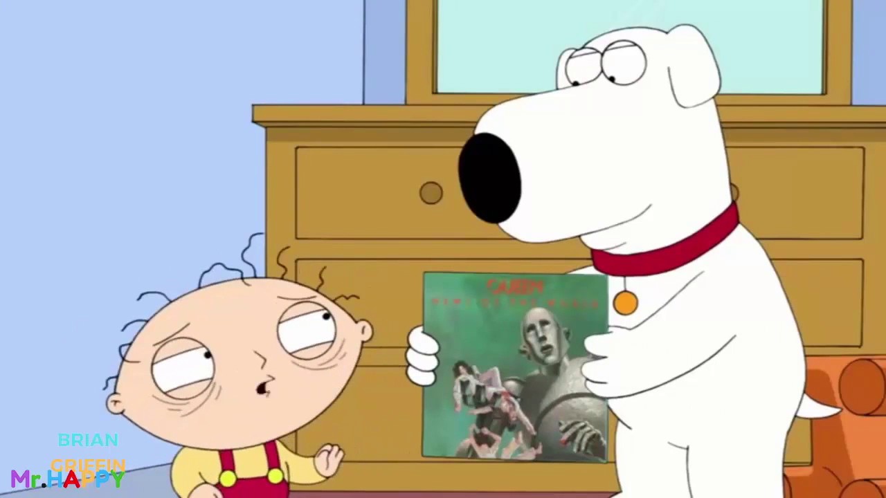Stewie is afraid of Queen album cover - Family Guy - Funny
