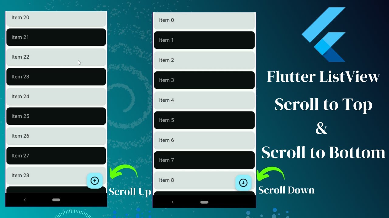 Flutter ListView Scroll Up & Scroll Down using Scroll Controller #flutter