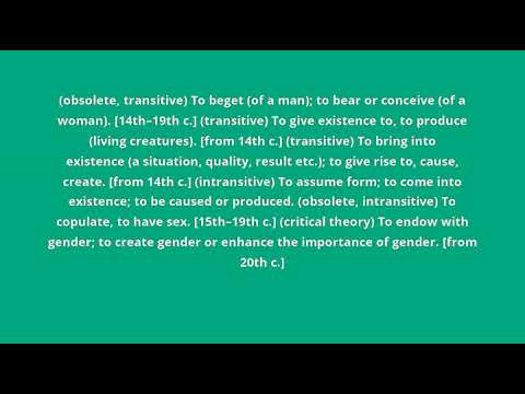 what is the meaning of engender