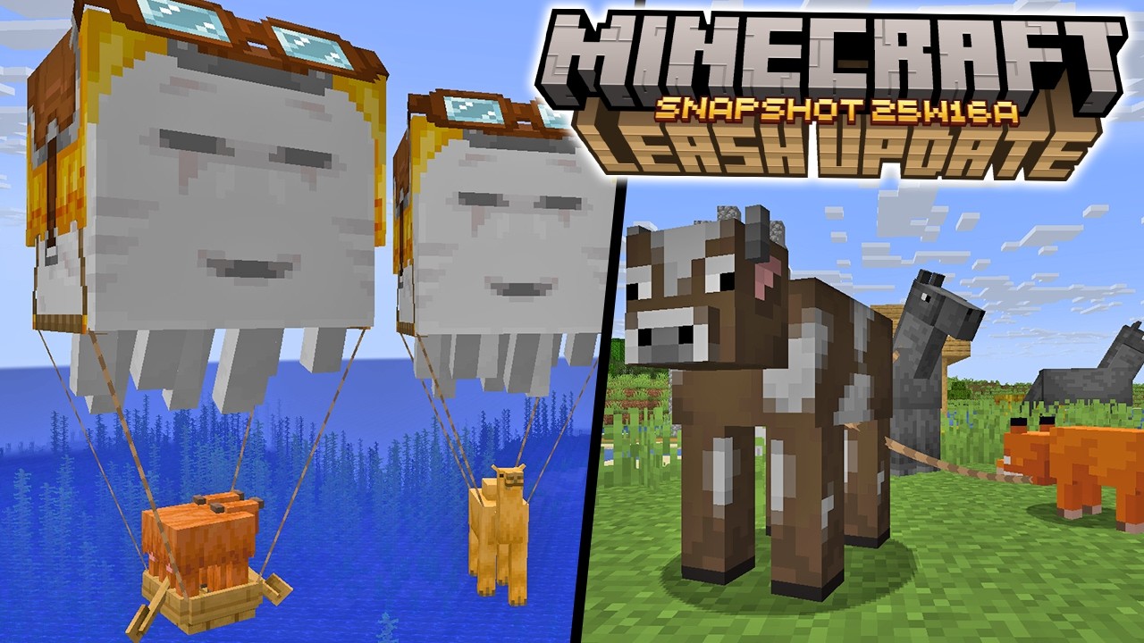 HUGE LEASH UPDATE, ATTACH MOBS TOGETHER & MORE in Minecraft NOW! (Snapshot 25w16a)