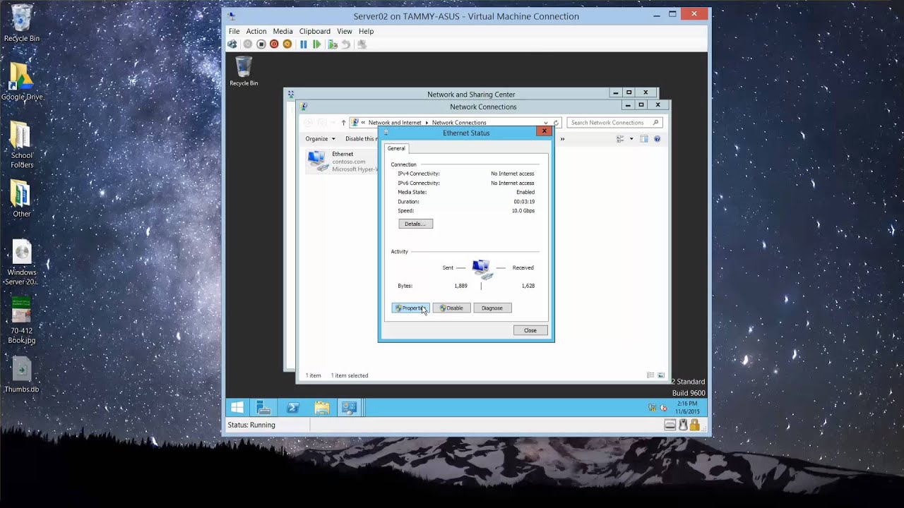 70-412 R2 Lab Setup - Server01, Server02, and Storage01