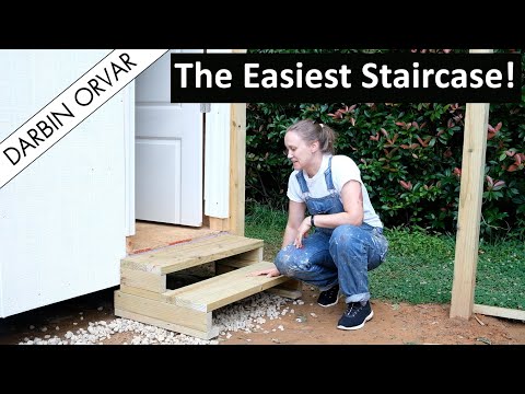How To Build a Small Staircase WITHOUT Stringers // Basic & Easy DIY