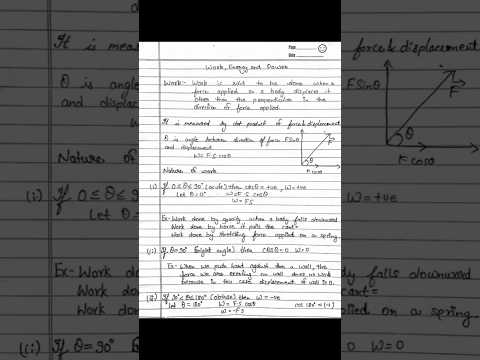 Class 11 physics | Work, energy and power handwritten notes | JEE | NEET | CBSE | NCERT | BOARD EXAM