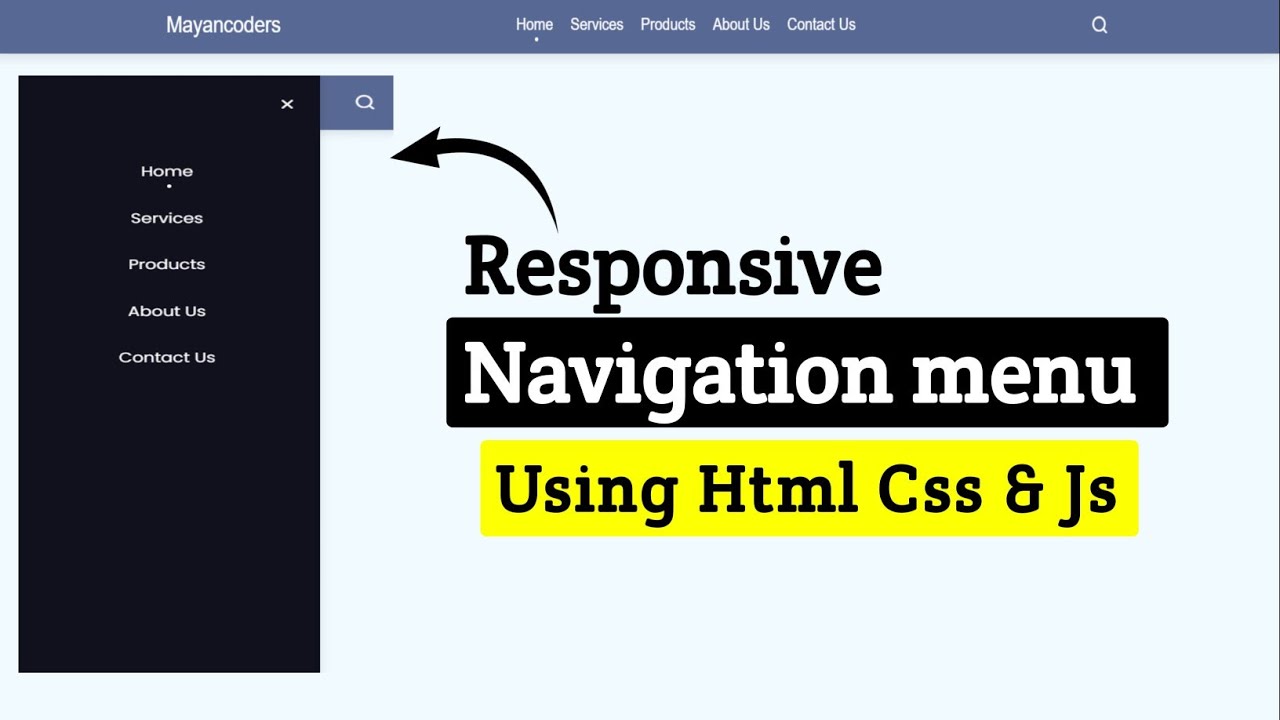 Best Responsive Navbar UI Design | HTML CSS JavaScript | Mayancoders