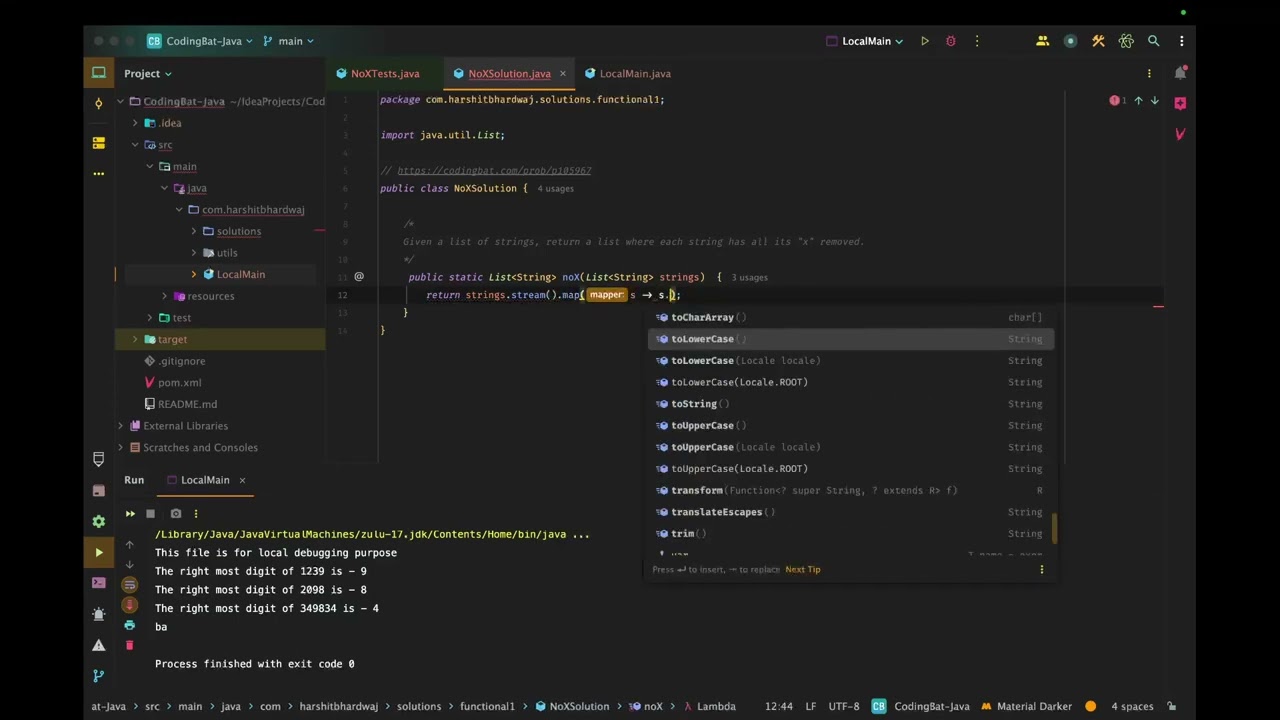 CodingBat Java | Functional-1 Section | noX