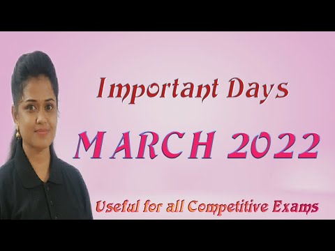 Important Days of March 2022