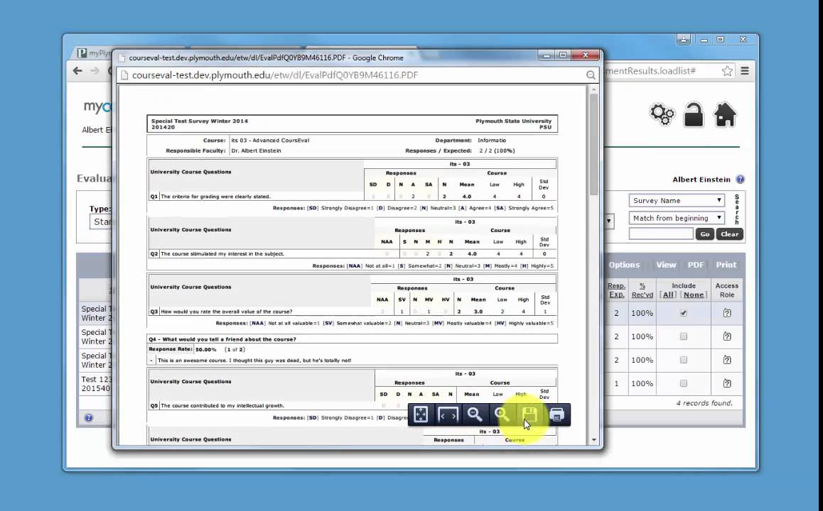 Creating Eval report in PDF Format