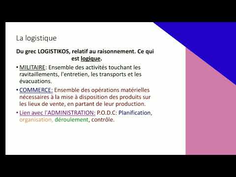 Définition de la logistique