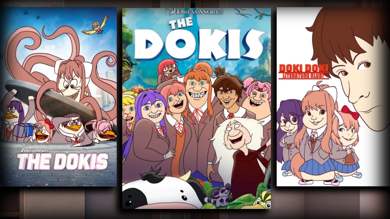 Random Movie Posters Redrawn with Doki Doki Literature Club Characters (DDLC Curis)