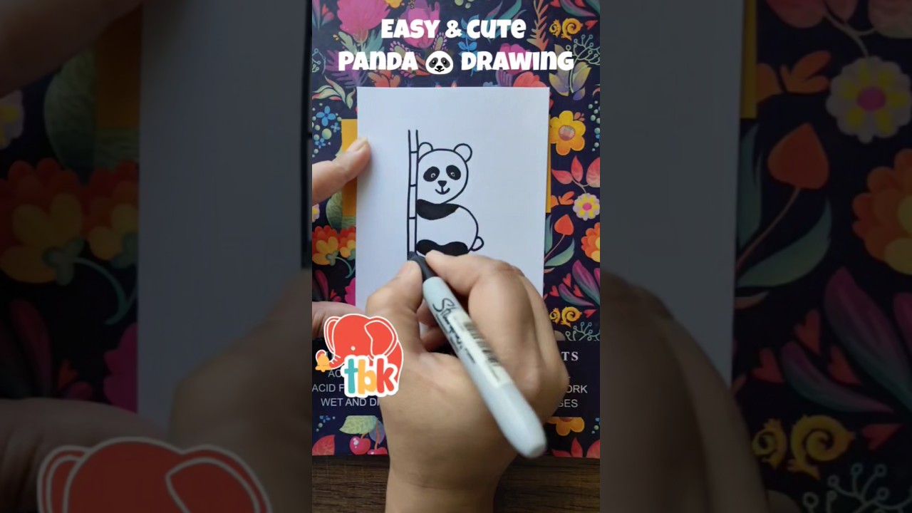 Cute Panda Drawing! 🐼✨ Try it now! #drawing #panda #art #easydrawing