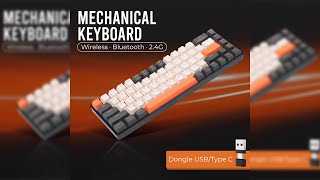 ZIYOULANG Keyboard Gaming Wireless Mechanical Red Bluetooth 2.4GHz ...