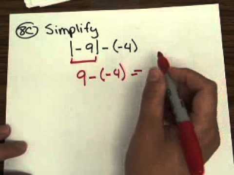 Simplifying (absolute value/parenthesis)