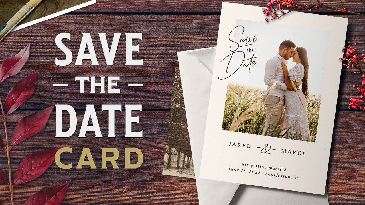 DIY Save The Date Wedding Card Design | Step By Step Tutorial
