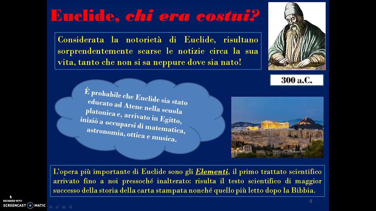 Lezione 1  Geometria  Euclide e gli Elementi